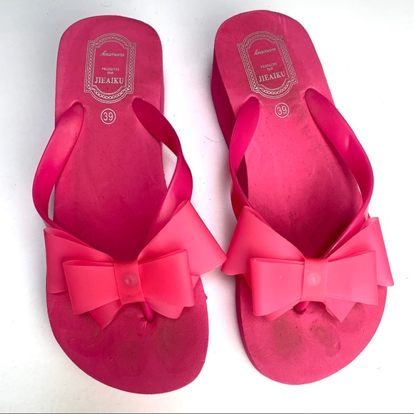 Jieaiku | Shoes | Hot Pink Platform Flipflops | Poshmark